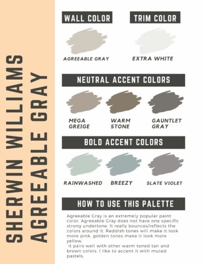 The best coordinating colors for Agreeable Gray - The Paint Color Project