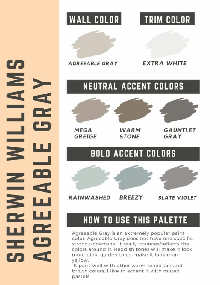 The best coordinating colors for Agreeable Gray - The Paint Color Project