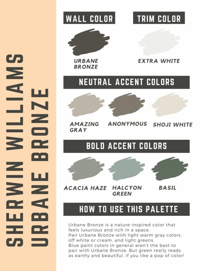 Sherwin Williams Urbane Bronze Coordinating Colors - The Paint Color ...