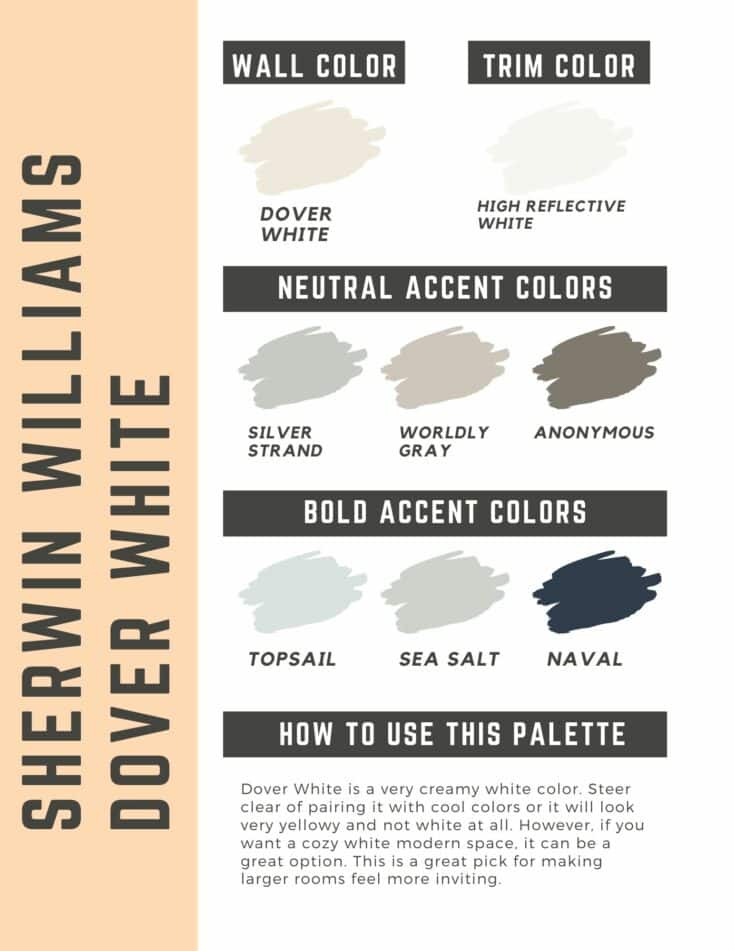 Sherwin Williams Dover White Coordinating Colors - The Paint Color Project