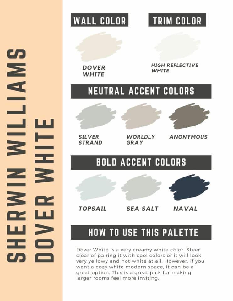 Sherwin Williams Dover White Coordinating Colors - The Paint Color Project
