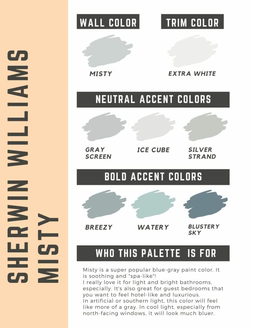Sherwin Williams Misty Coordinating Colors - The Paint Color Project