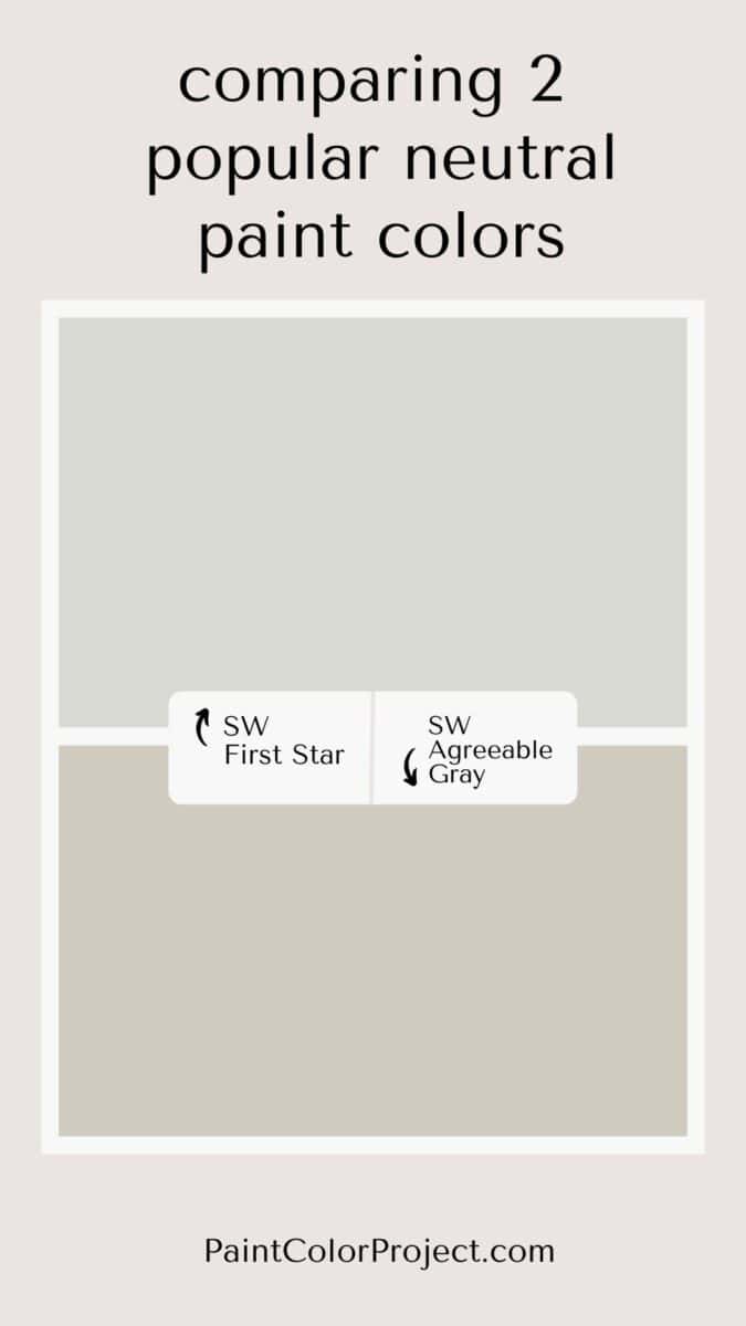 Sherwin Williams First Star vs Agreeable Gray - The Paint Color Project