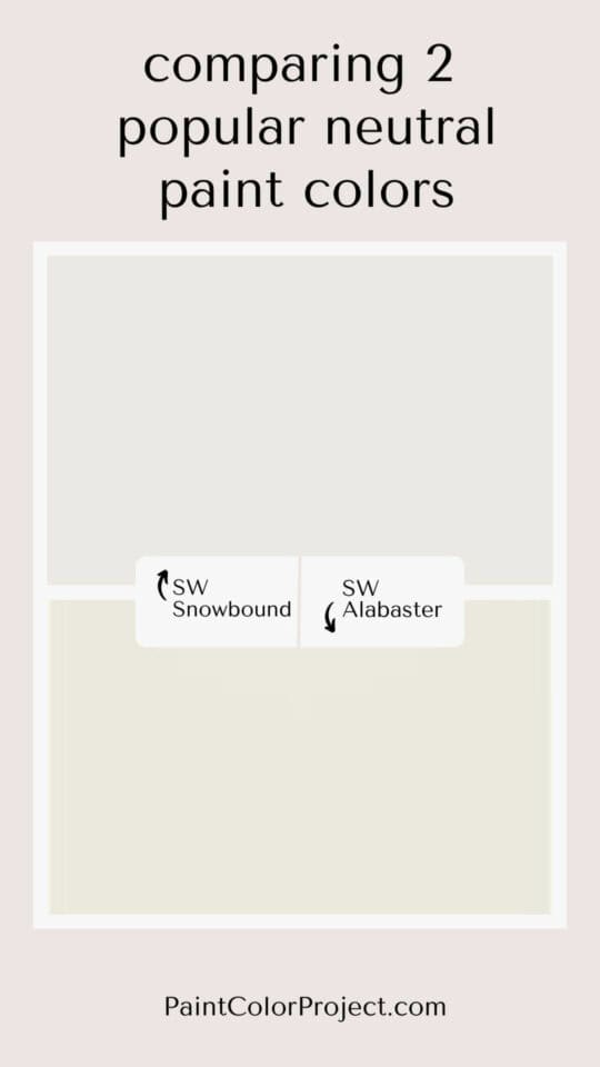 Sherwin Williams Snowbound vs Alabaster - The Paint Color Project