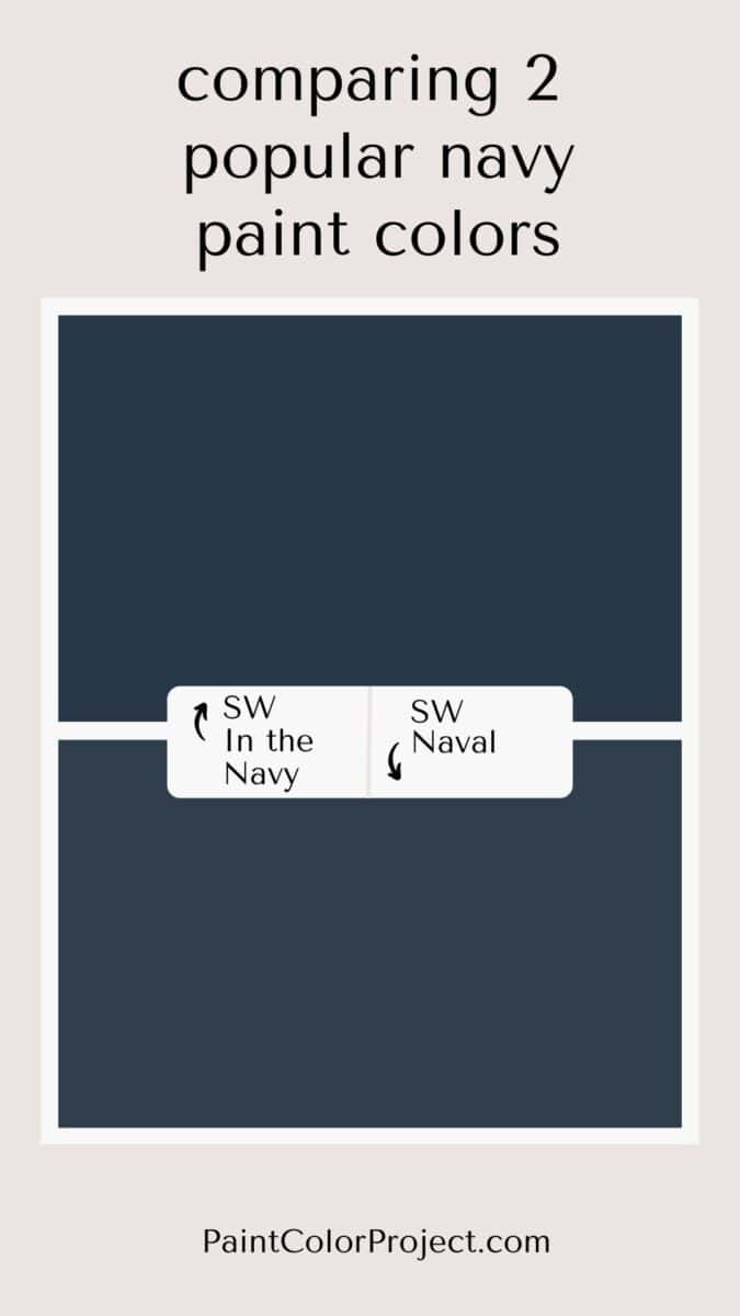 Sherwin Williams In the Navy vs Naval - The Paint Color Project