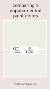 Sherwin Williams Pure White vs Extra White - The Paint Color Project