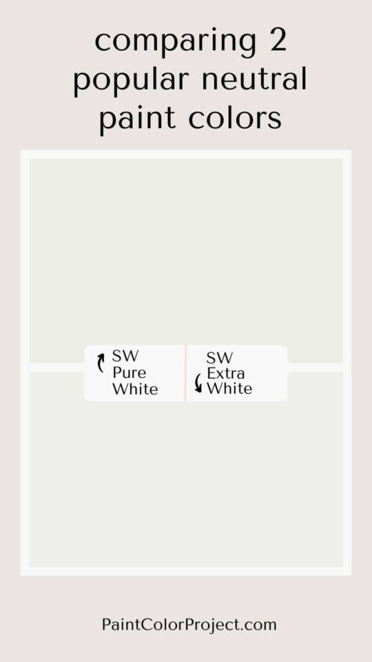 Sherwin Williams Pure White vs Extra White - The Paint Color Project