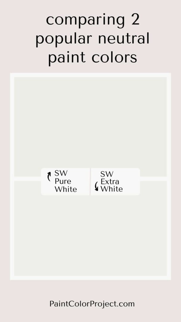 Sherwin Williams Pure White vs Extra White - The Paint Color Project