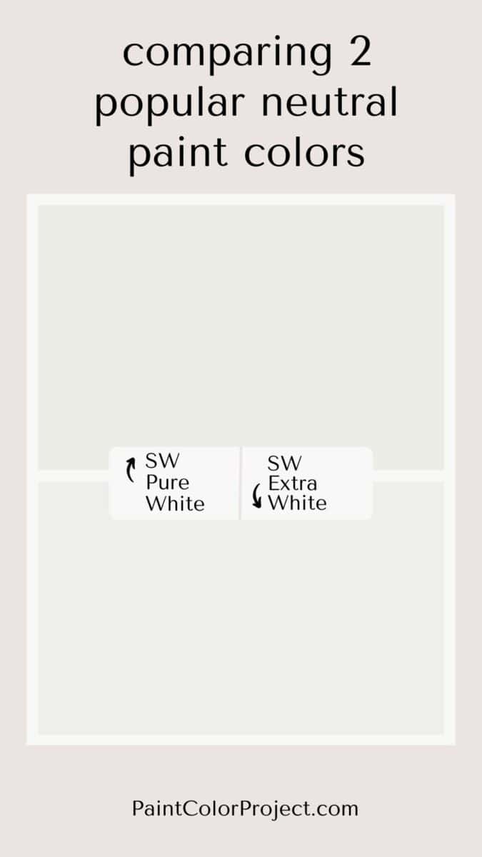 Sherwin Williams Pure White vs Extra White - The Paint Color Project