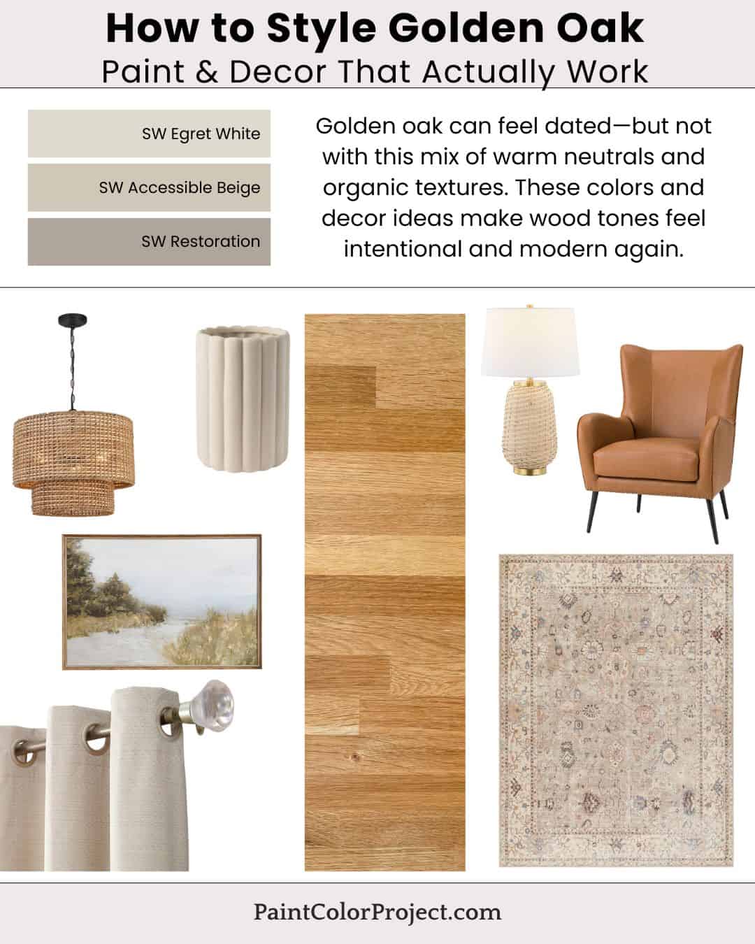 How to Style Golden Oak: Paint & Decor That Actually Work - The Paint ...